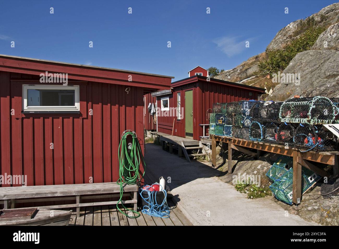 Swedish fishing huts Stock Photo - Alamy