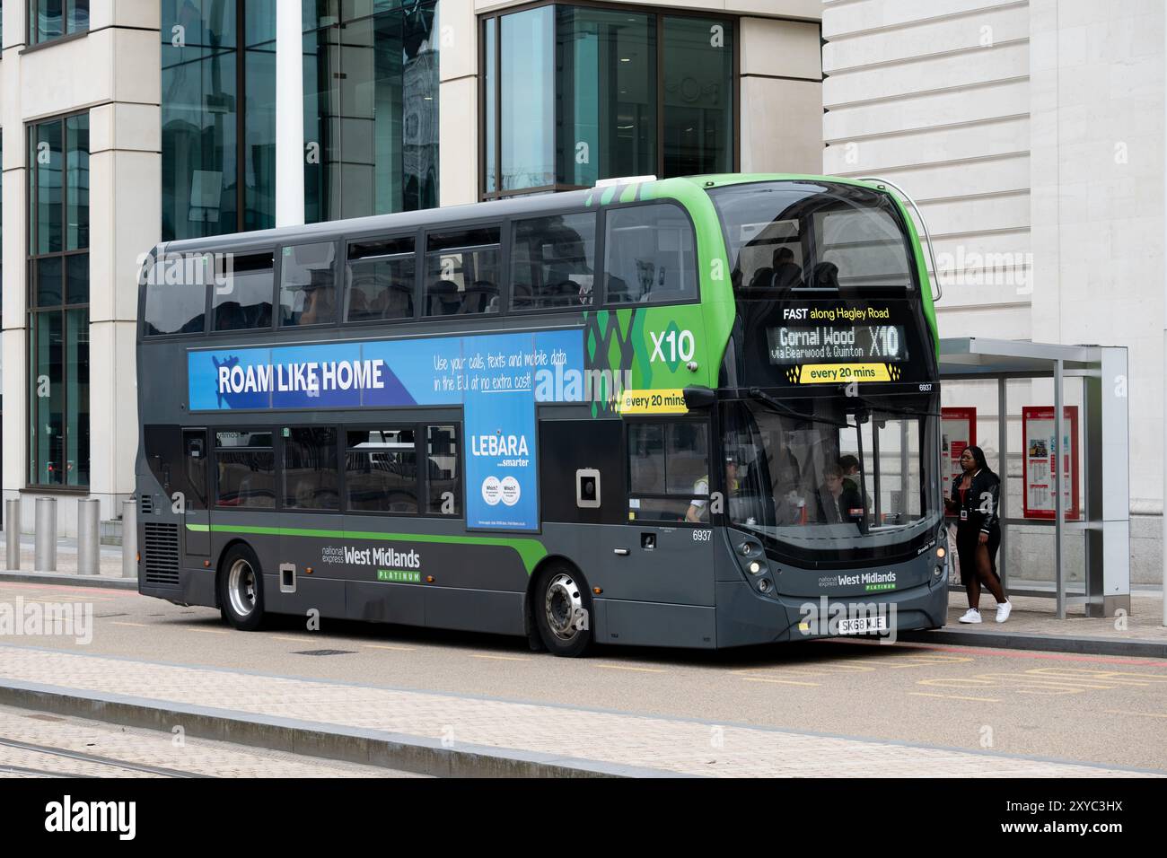 National Express West Midlands X10 bus service, Centenary Square ...