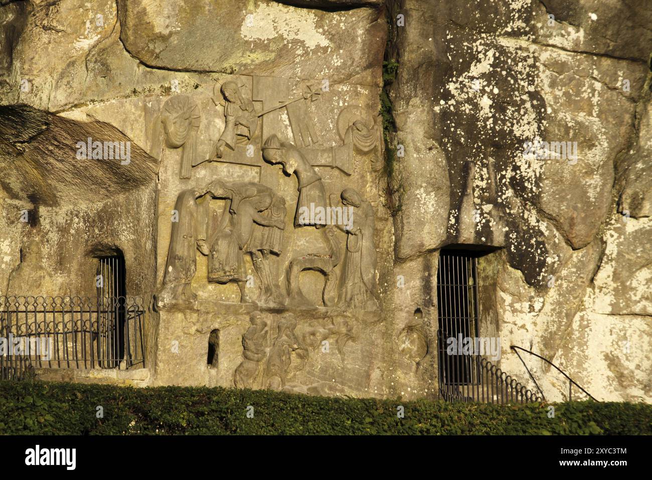 Cross relief at the Externsteine Stock Photo - Alamy