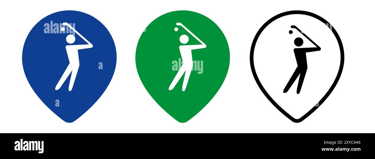 Golf course location map pin symbol icon isolated championship location ...