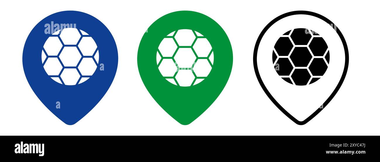 soccer football field location map pin symbol icon isolated Stock ...