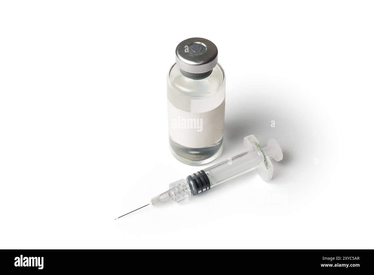 Vaccine vial syringe blue Cut Out Stock Images & Pictures - Alamy