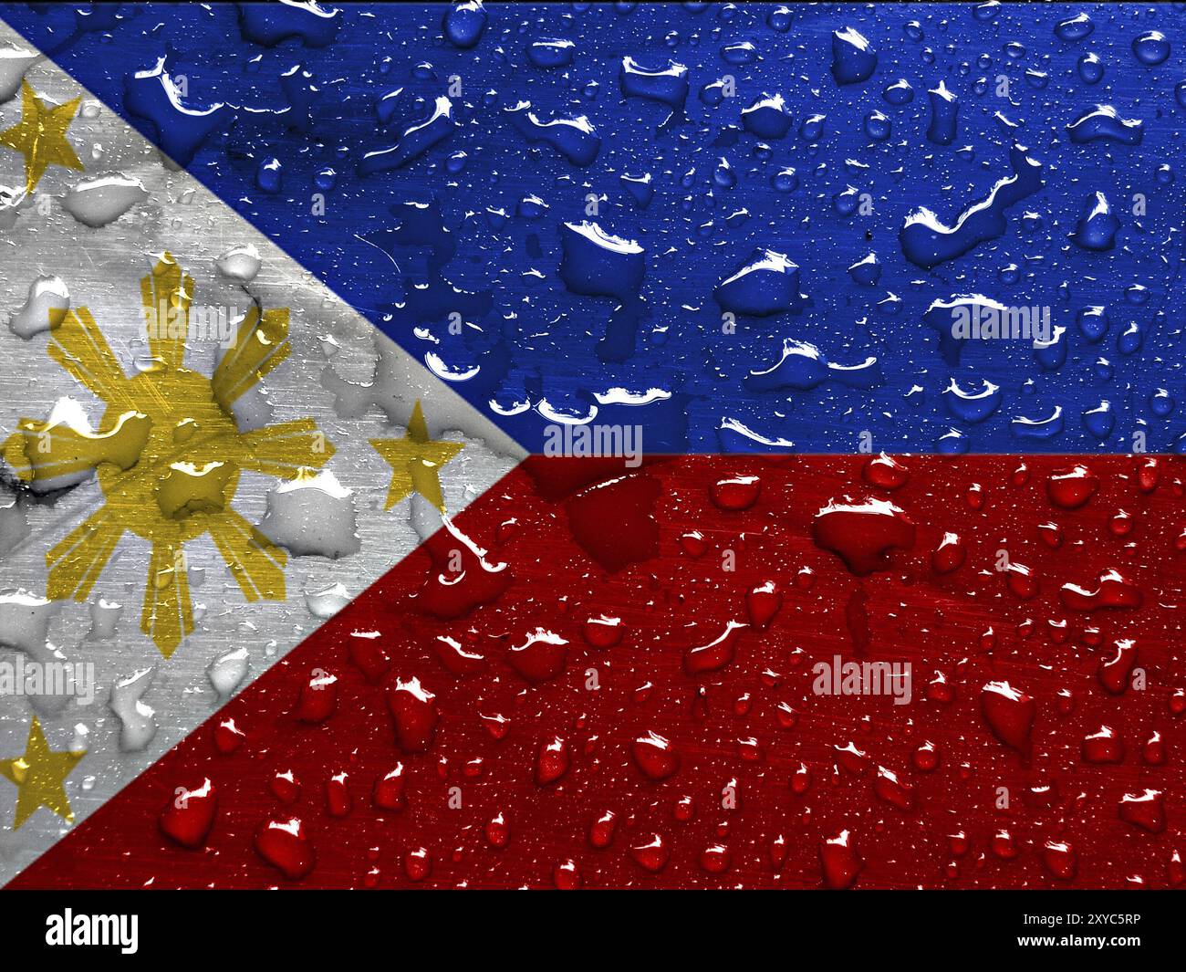 Flag of Philippines with rain drops Stock Photo - Alamy