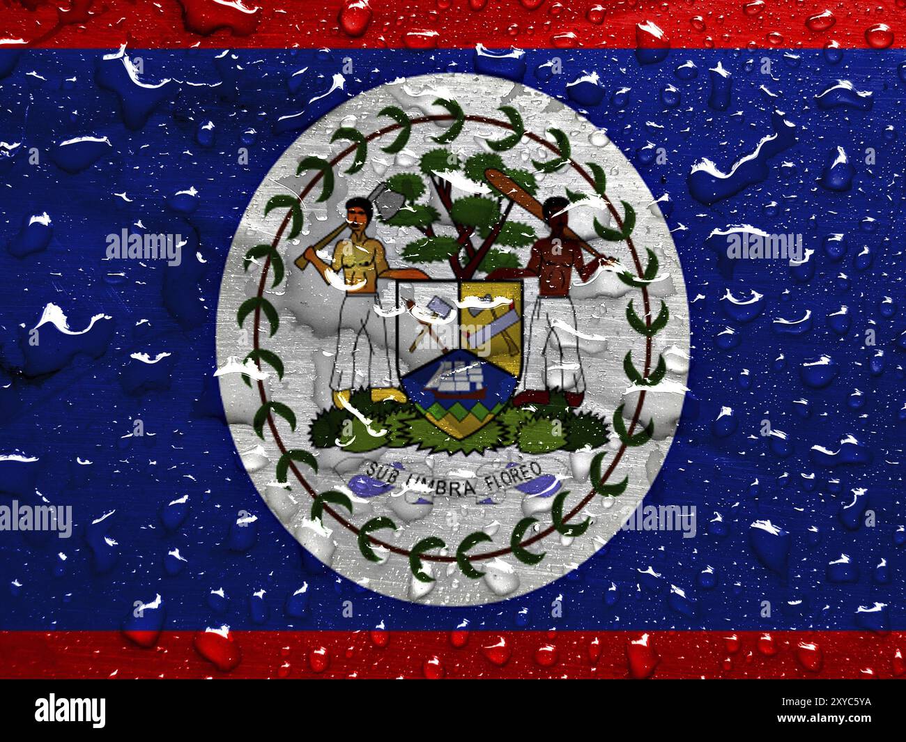 Flag of Belize with rain drops Stock Photo - Alamy