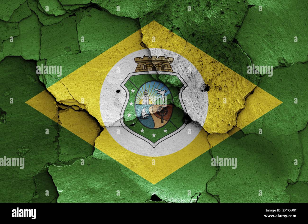 Flag of Ceara painted on cracked wall Stock Photo - Alamy
