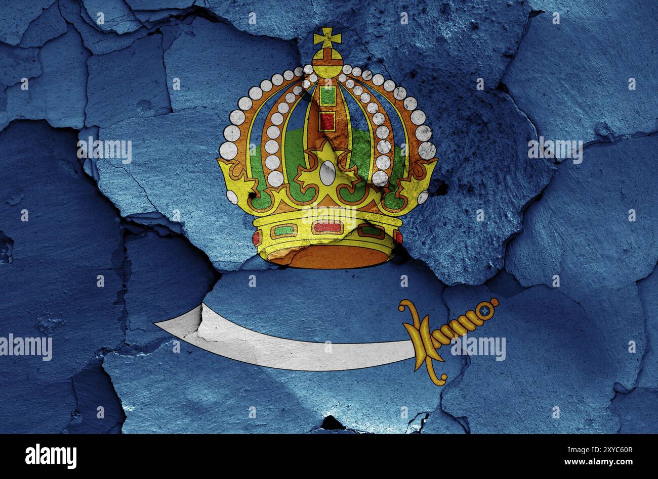 Flag of Astrakhan Oblast painted on cracked wall Stock Photo - Alamy