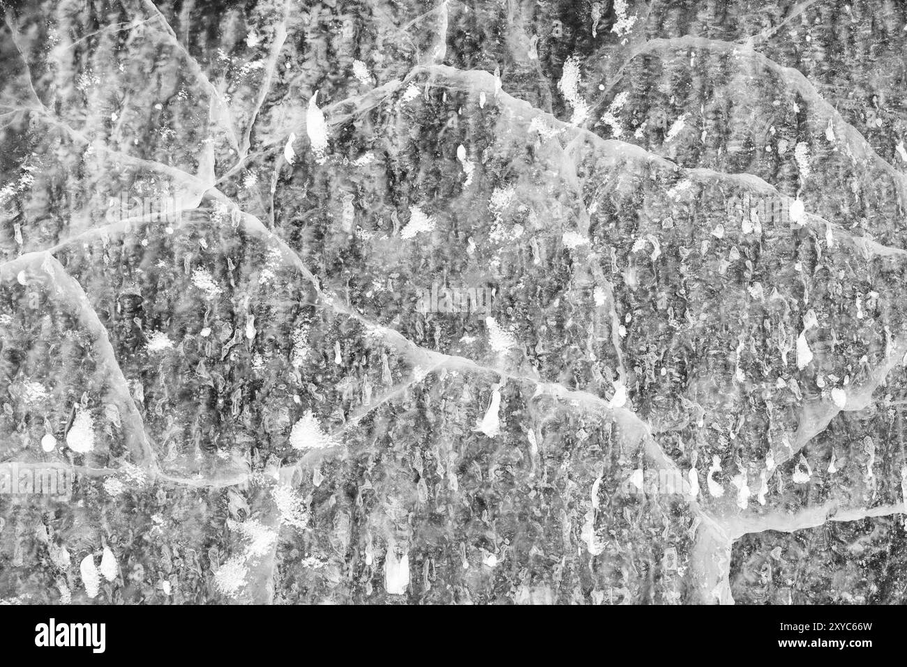 Ice structures on a rock, Norrbotten, Lapland, Sweden, January 2015 ...