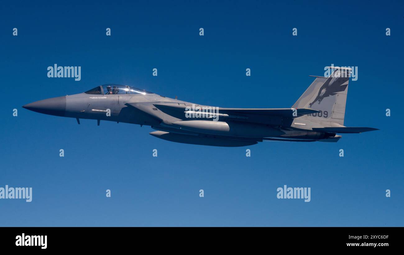 A U.S. Air Force F-15E Strike Eagle assigned to Fresno Air National ...