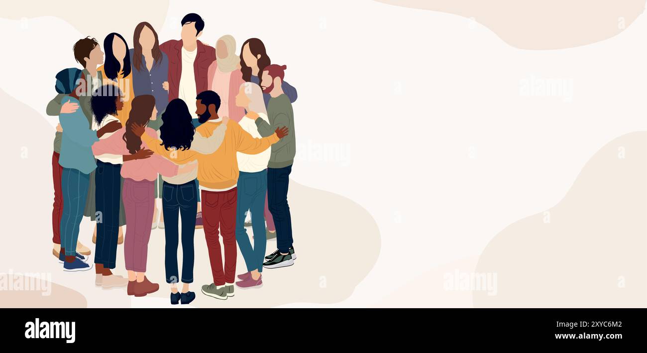 Women embracing each other Stock Vector Images - Alamy