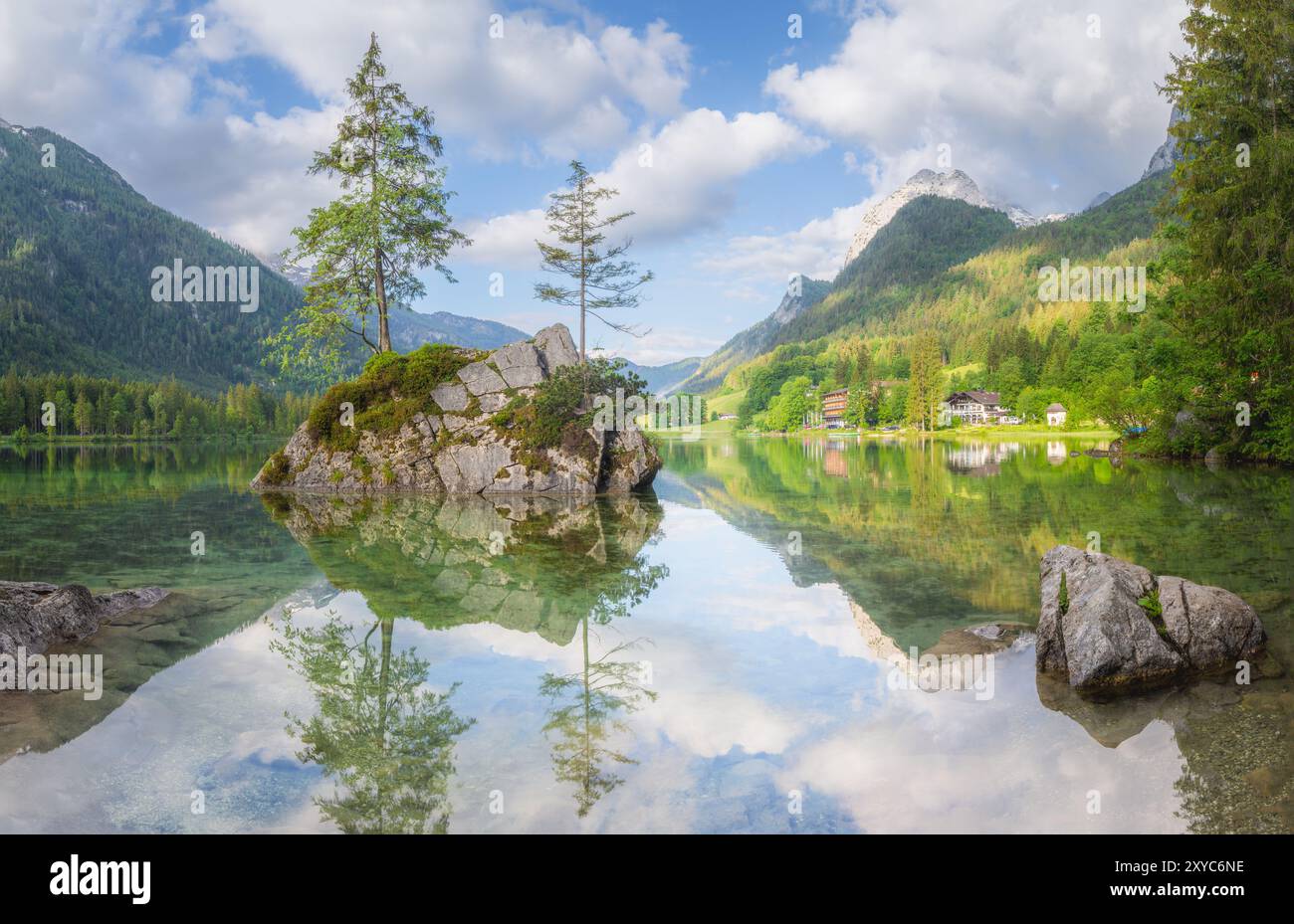 View of Hintersee lake in Berchtesgaden National Park Bavarian Alps ...