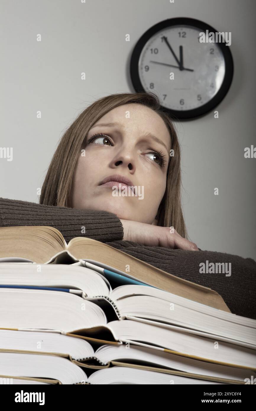 Young student under time pressure Stock Photo - Alamy