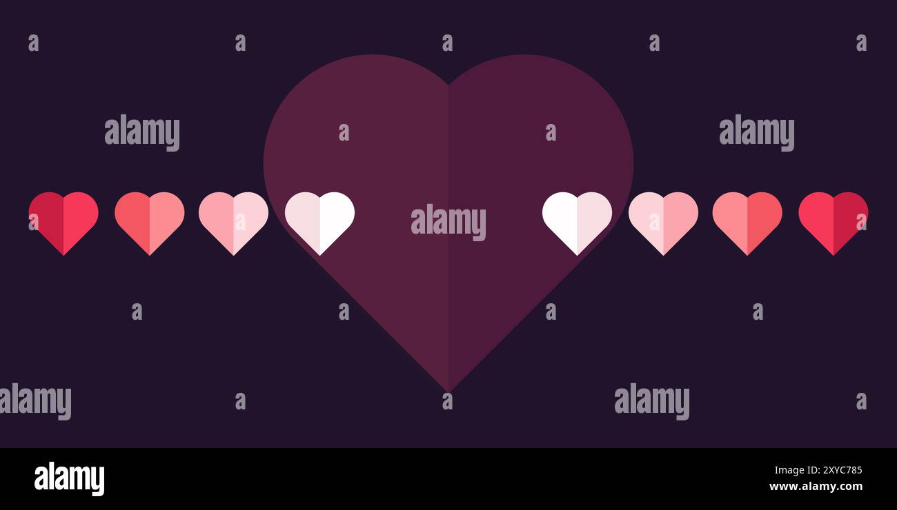 Red rose paper hearts Stock Vector Images - Alamy