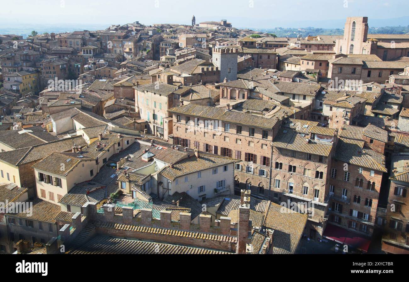 Siena from above, roofs, il Duomo, cathedral, houses, streets Stock ...