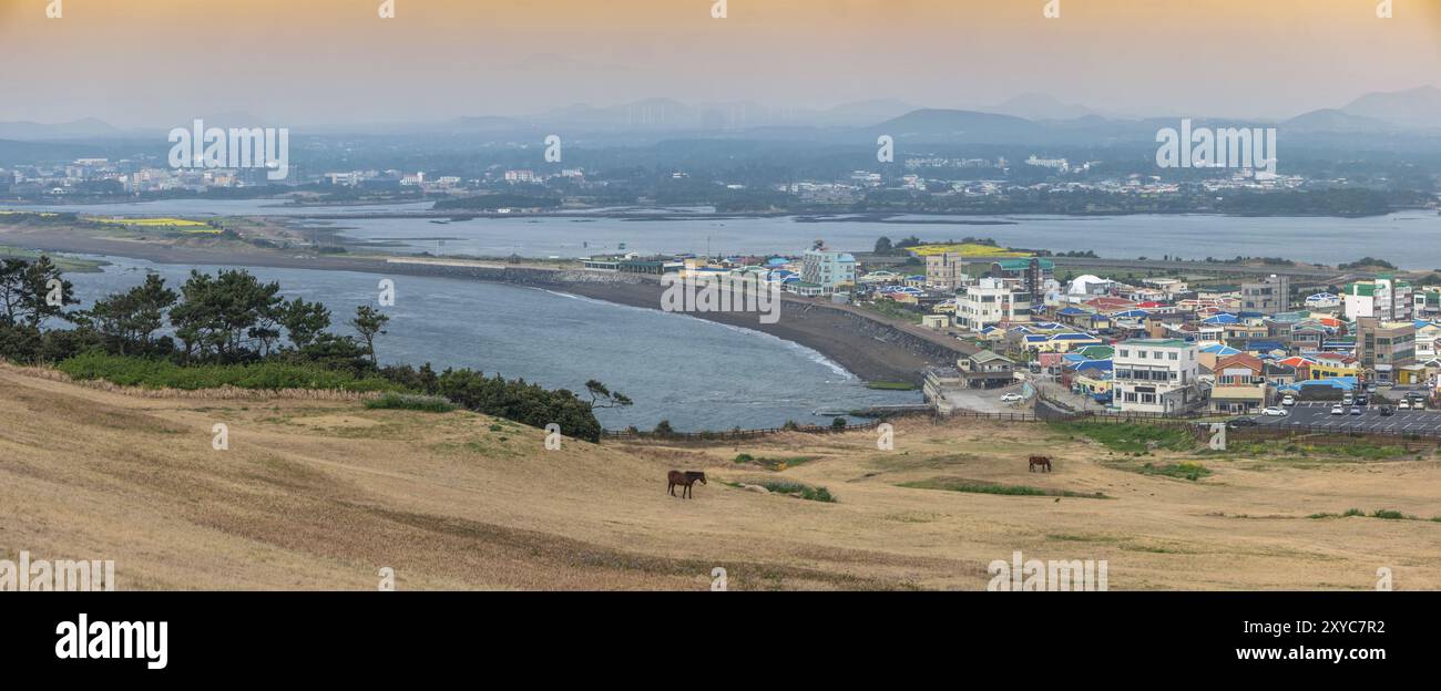 Jeju Island South Korea, Panorama city skyline of Seogwipo city view ...