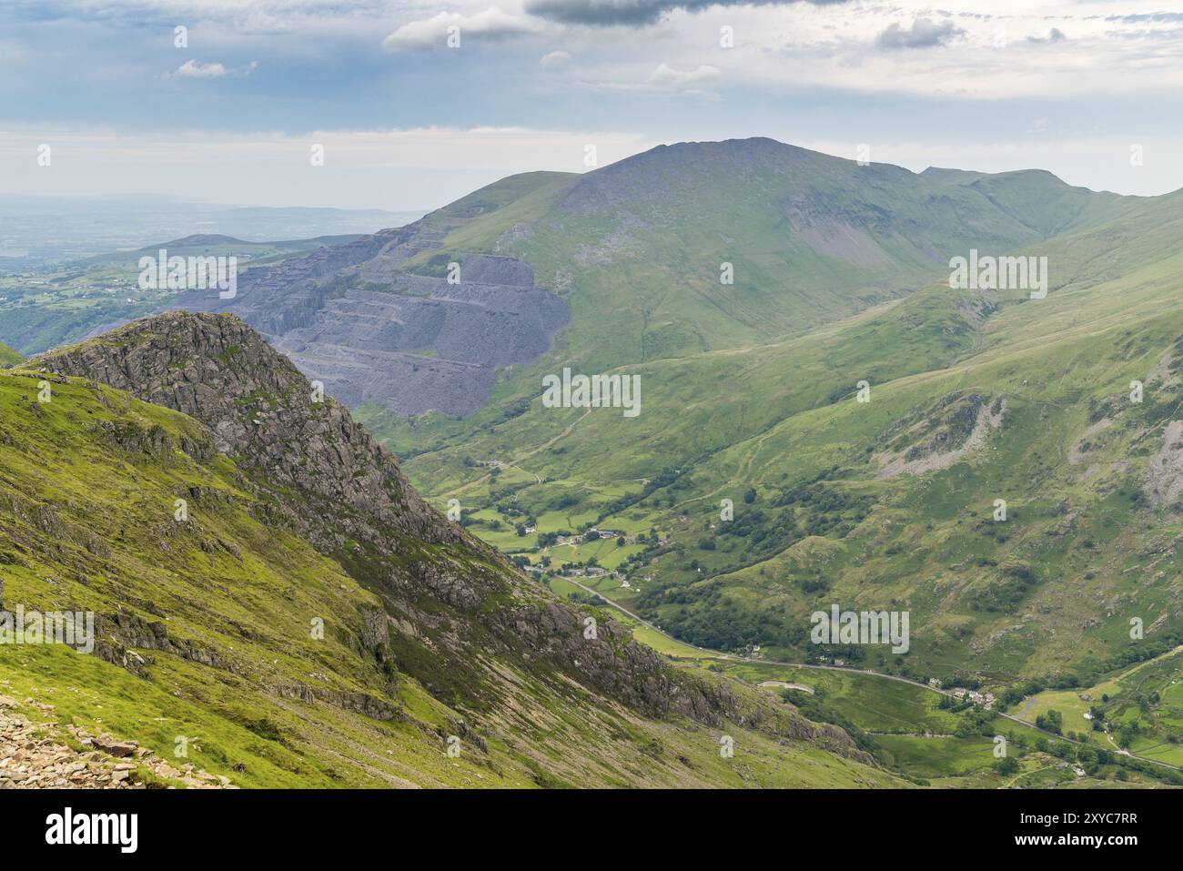Walking down from Mount Snowdon on the Llanberis Path, Snowdonia ...