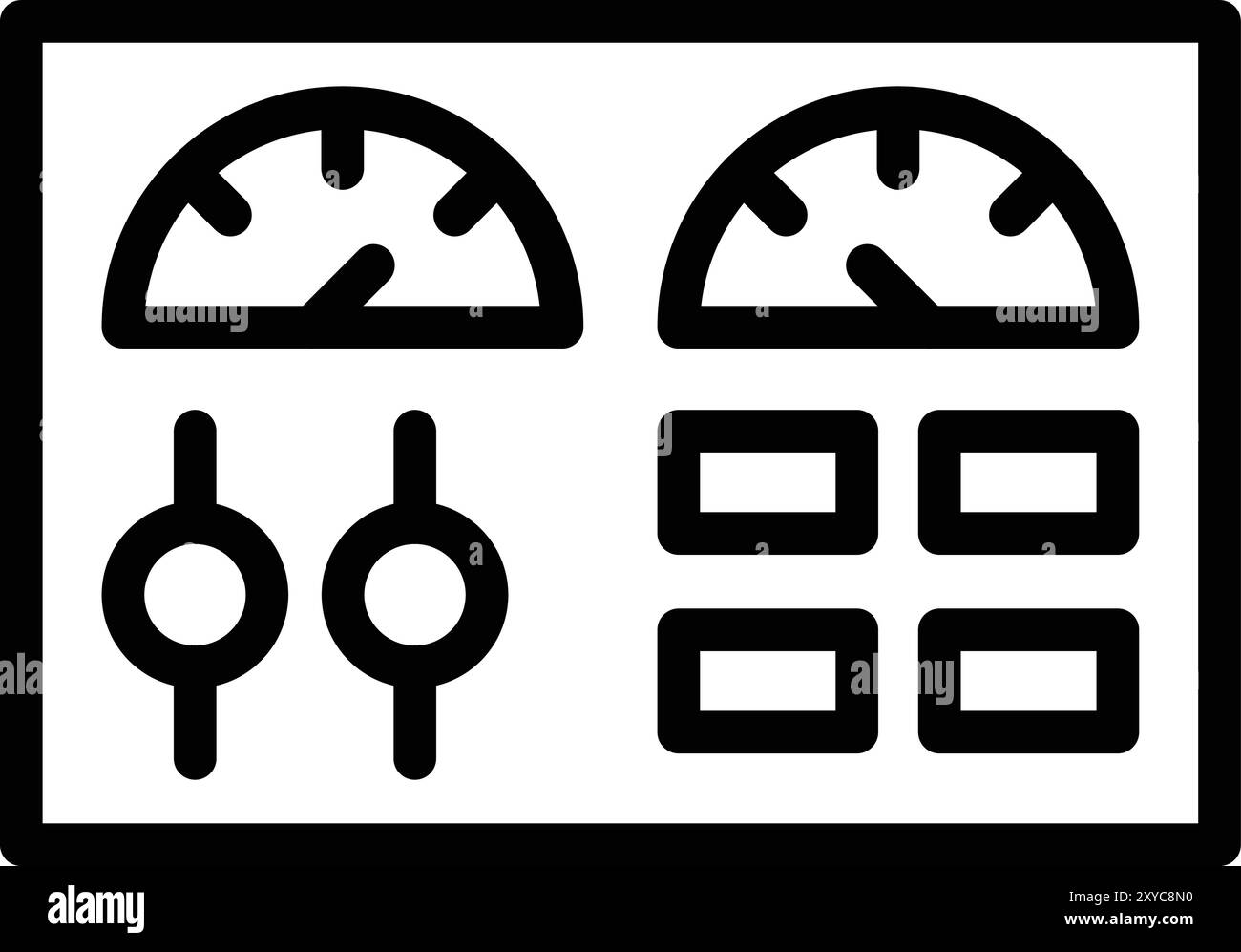 Control panel vector Black and White Stock Photos & Images - Alamy