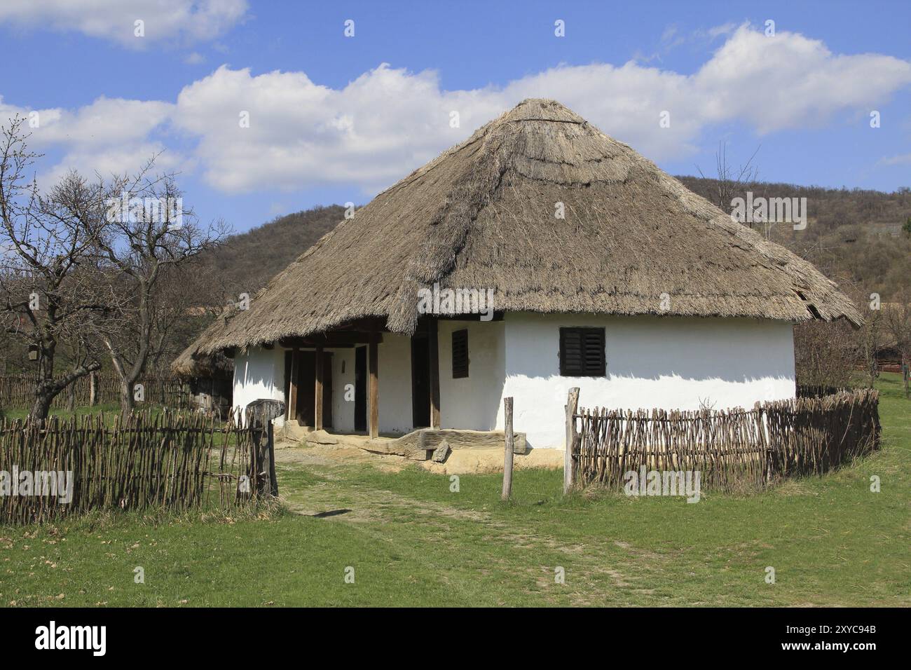 Rural thatched roof house in the hills Stock Photo - Alamy