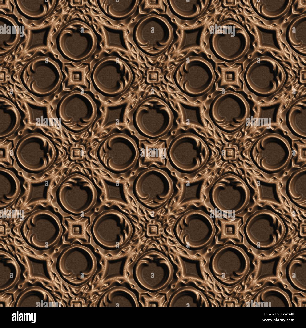 3D effect seamless background, wallpaper decoration brown leather pattern Stock Photo - Alamy