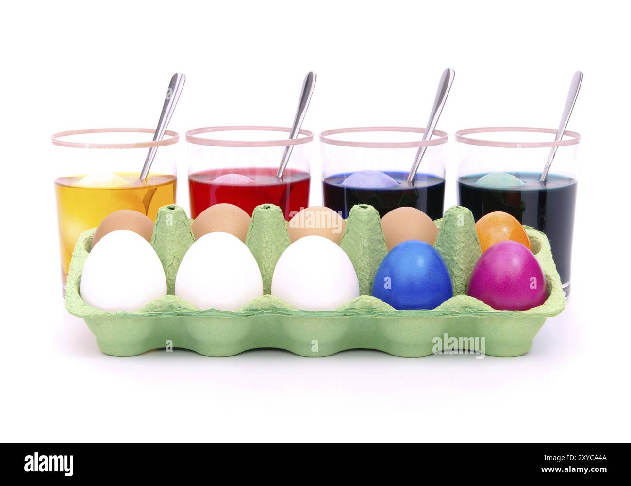 Easter egg dyeing, easter eggs colour Stock Photo - Alamy