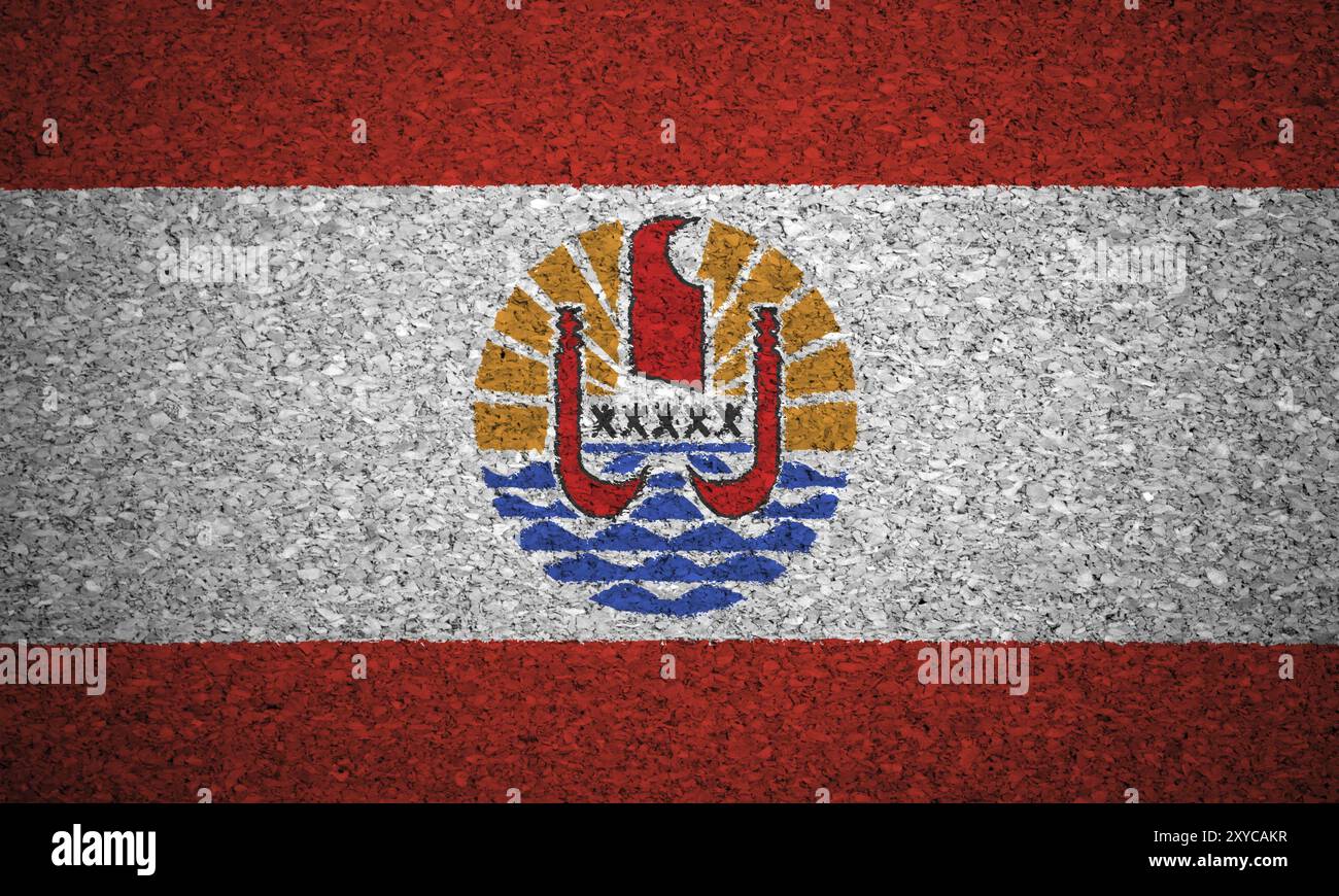 The French polynesia flag painted on a cork board Stock Photo - Alamy