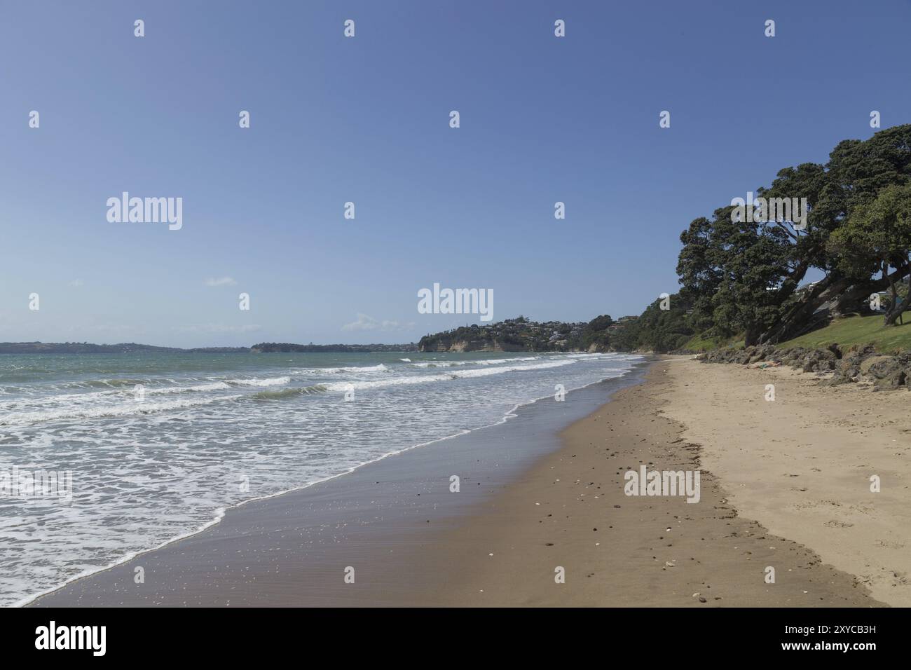 Red Beach just north of Auckland at the Hibiscus coast highway, New ...