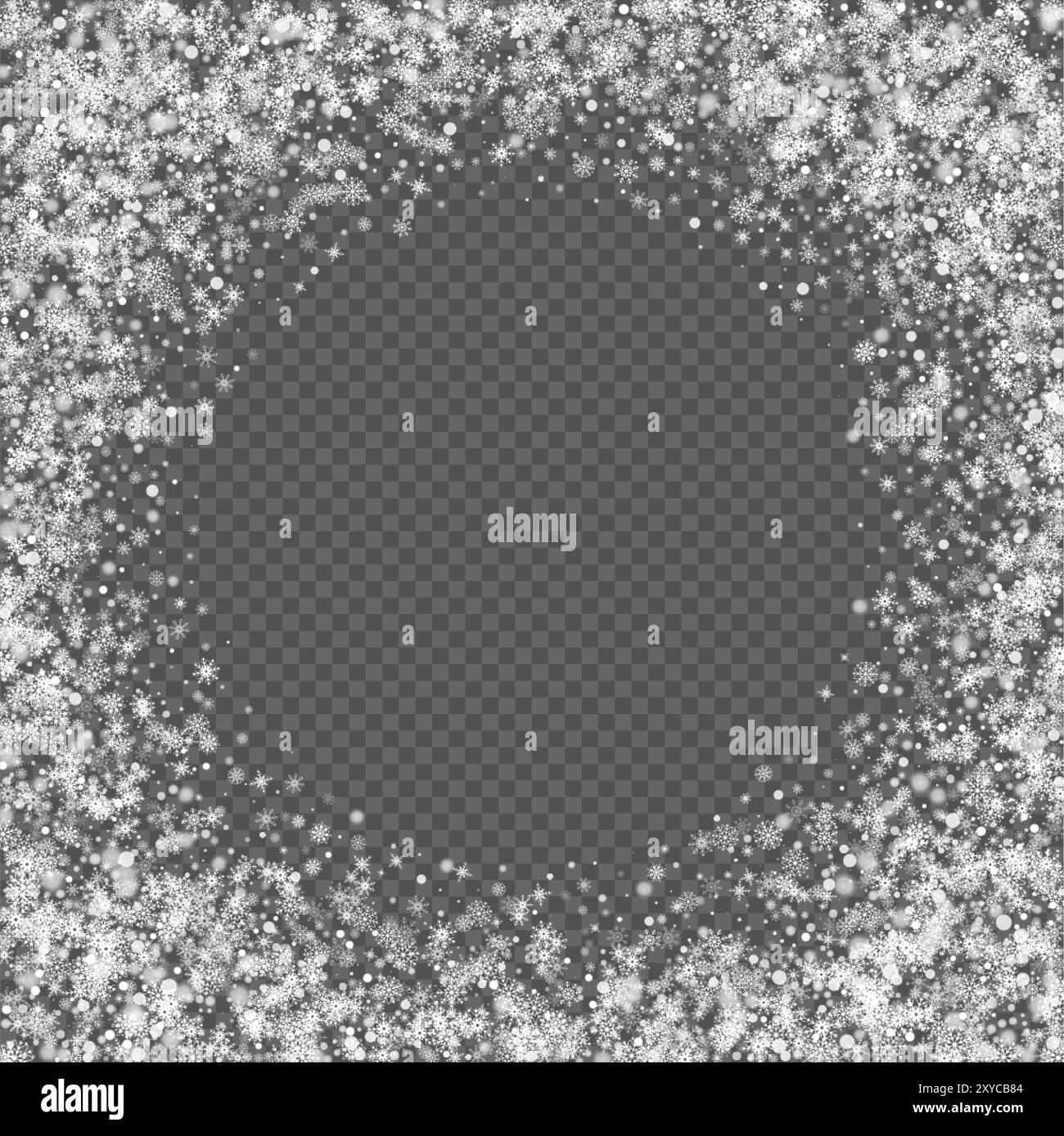 Festive Decorative Blizzard Border Frame with Snowflakes. Vector ...