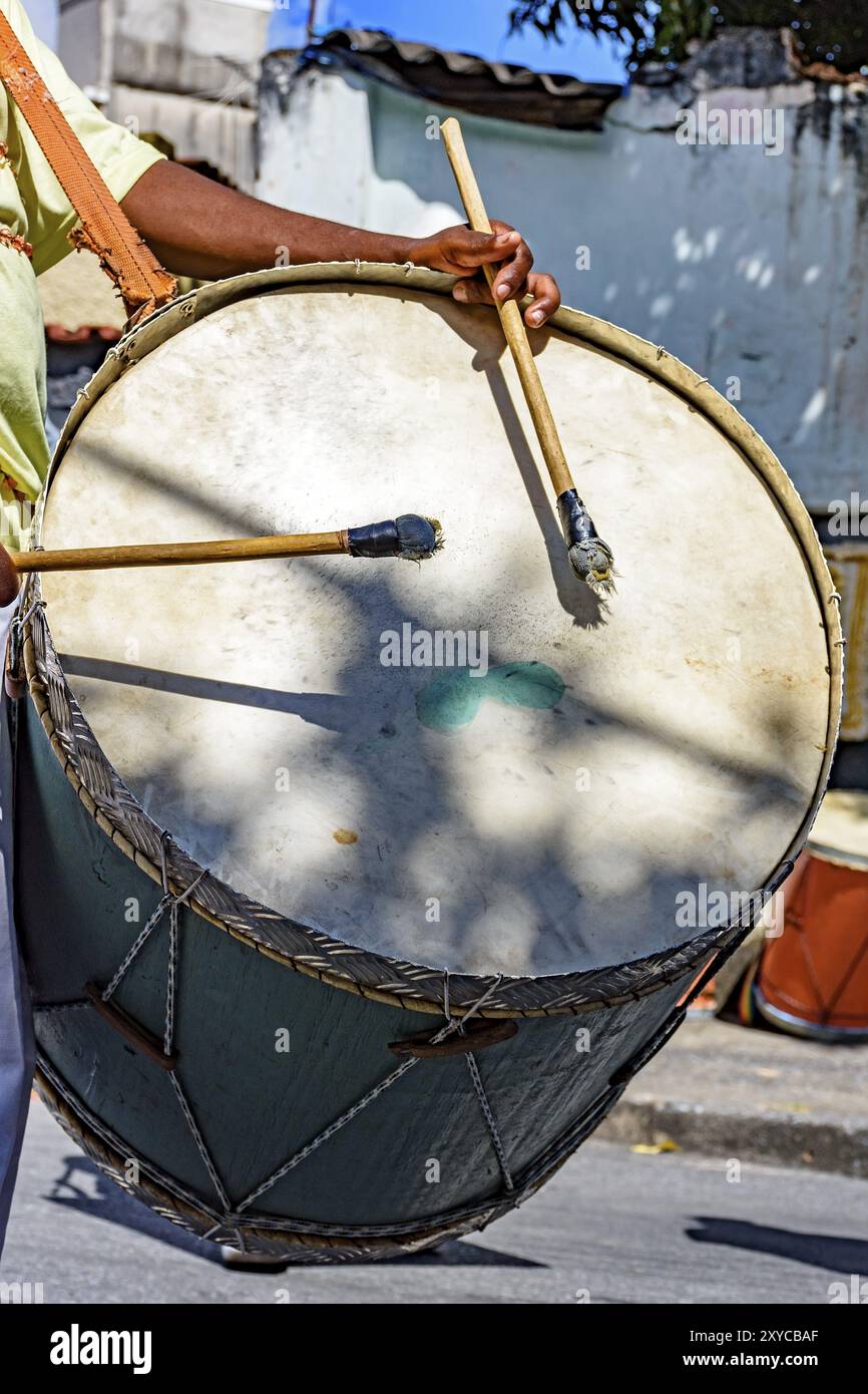 Drums players in a Brazilian folk festival in honor of Saint George in ...