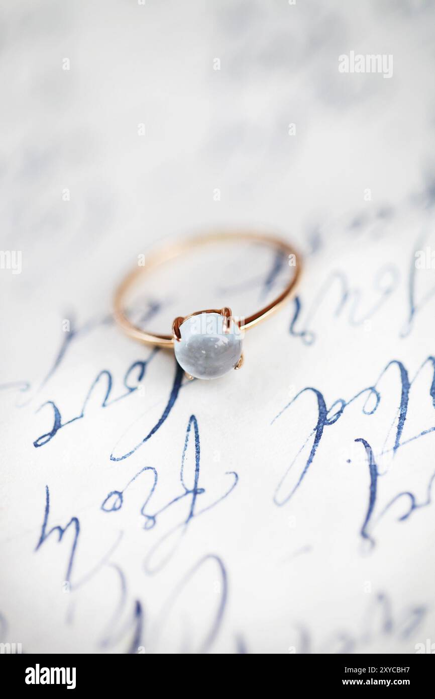 Wedding rings invitations decoration close hi-res stock photography and ...