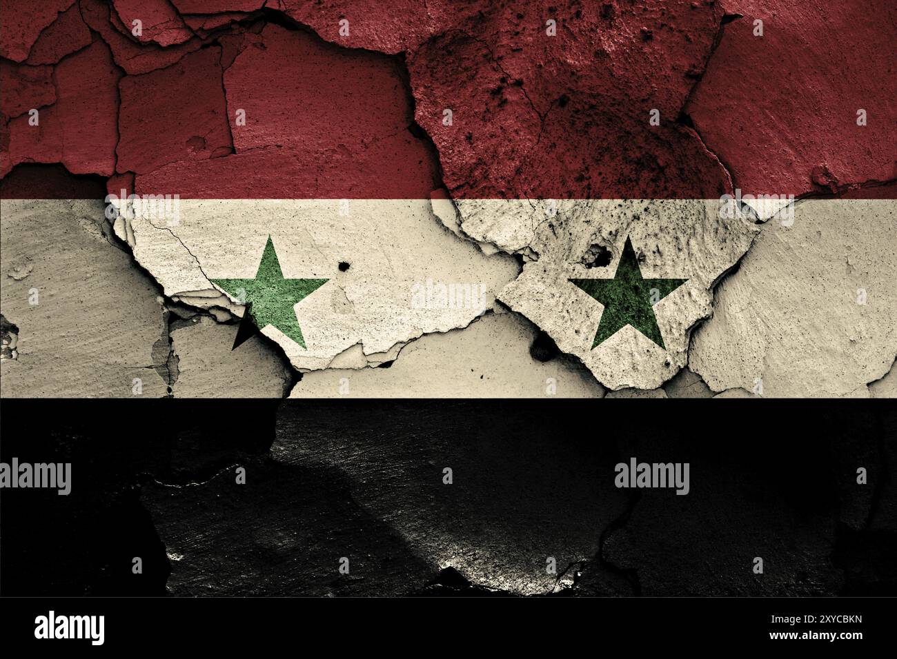 Flag of Syria painted on cracked wall Stock Photo - Alamy