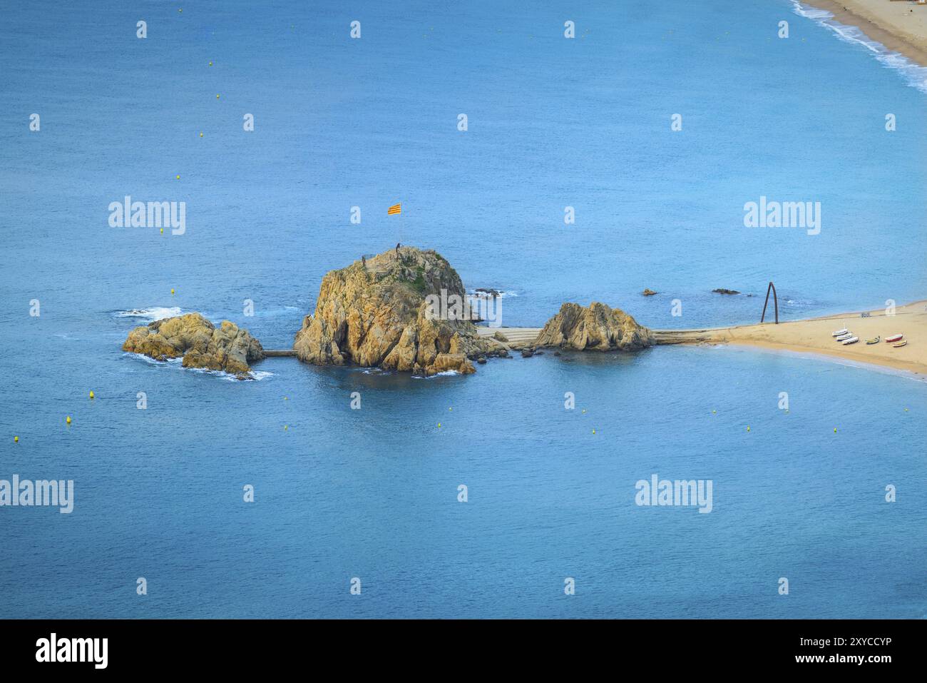 Sa Palomera rock and beach of Blanes city in Spain Stock Photo - Alamy
