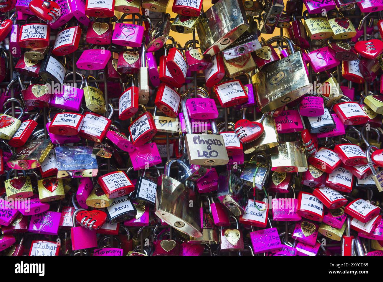 Love Padlocks in face of Juliet House in Verona, Italy, site of Romeo ...