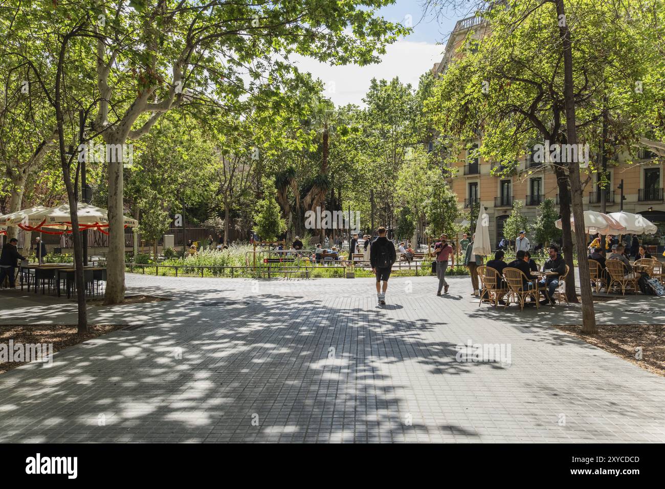The Eixample superblock, car-free and pedestrianised area in the centre ...