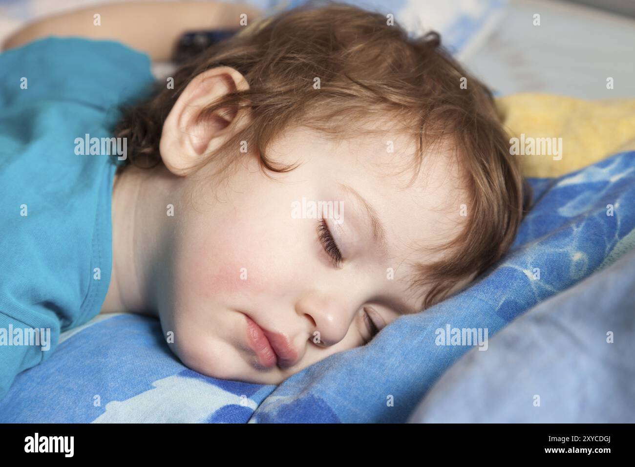 Sleeping little cute human child closed eye face Stock Photo - Alamy