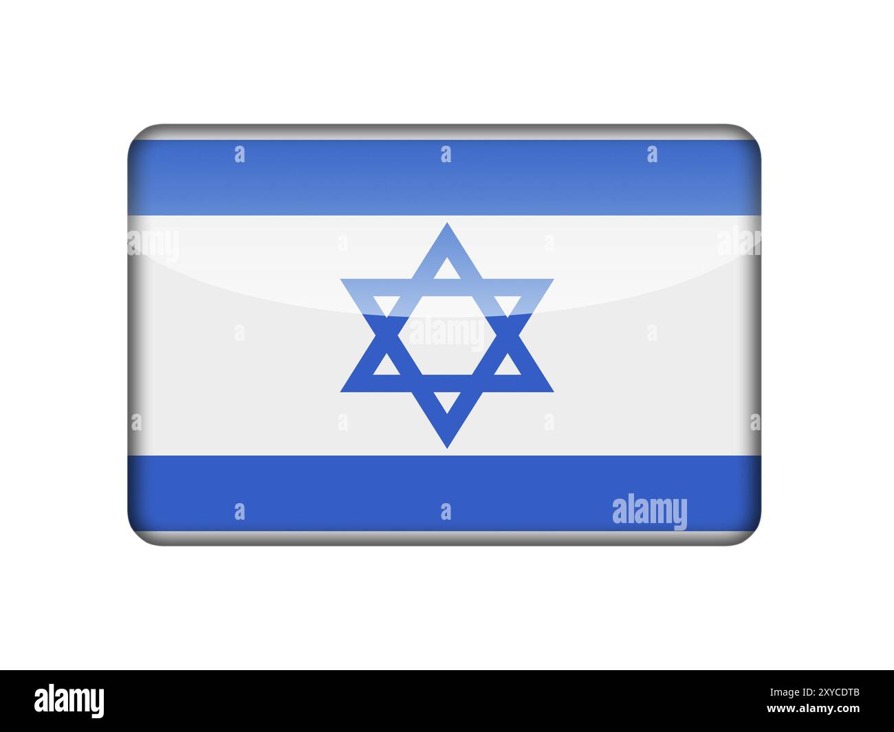 The Israeli flag in the form of a glossy icon Stock Photo - Alamy