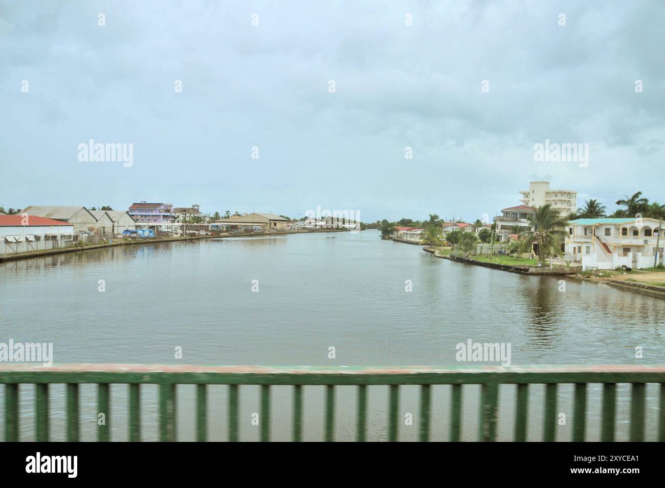 View of Belize city from the Belize river Stock Photo - Alamy