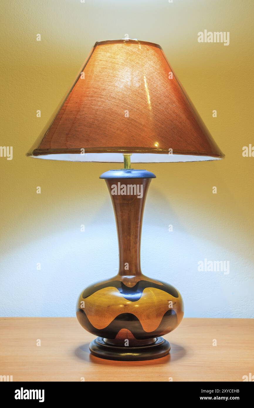 Lamp on the table in bedroom Stock Photo - Alamy
