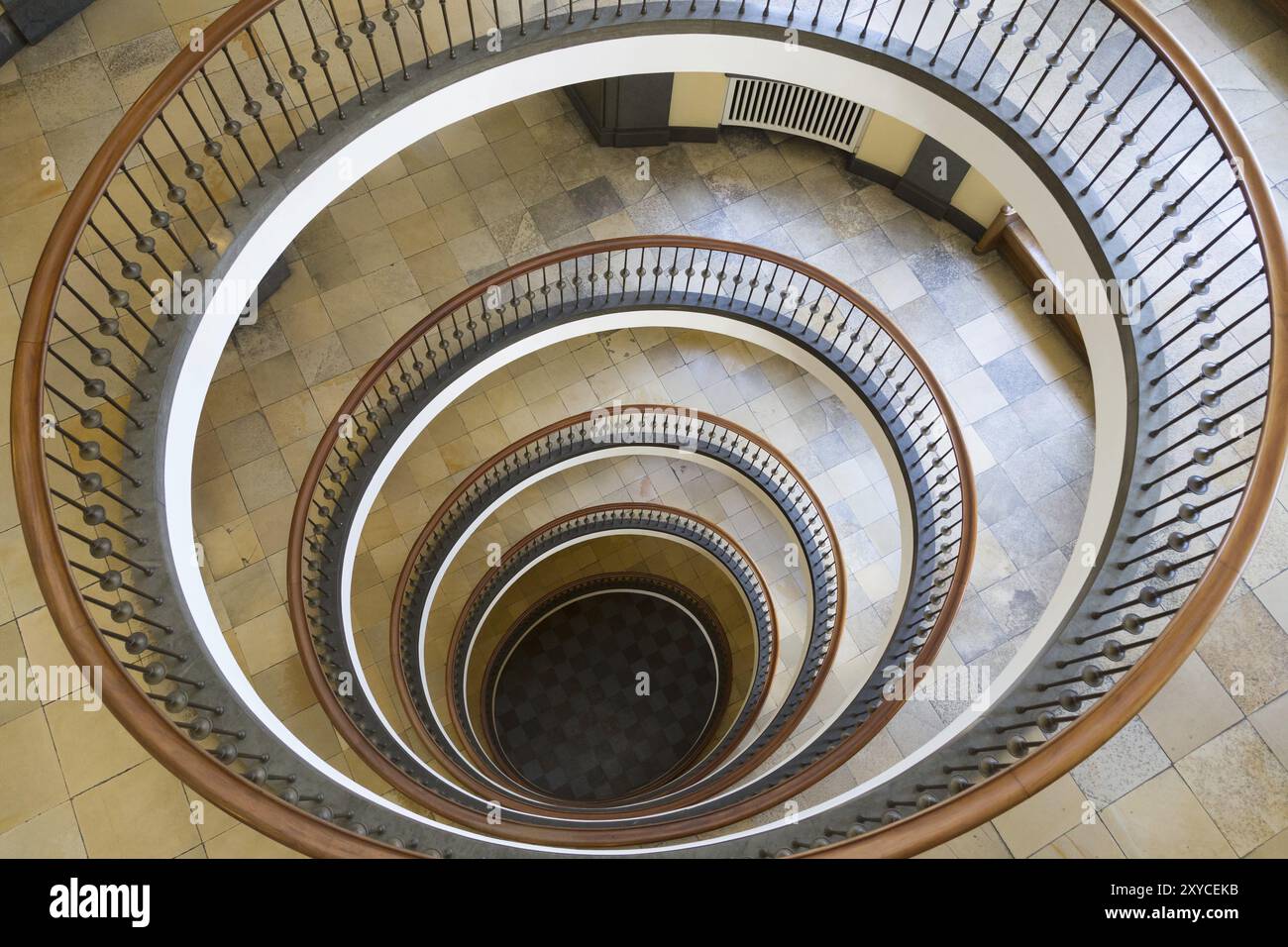 Copenhagen, Denmark, April 25, 2016: Atrium of the Axelborg Tower ...