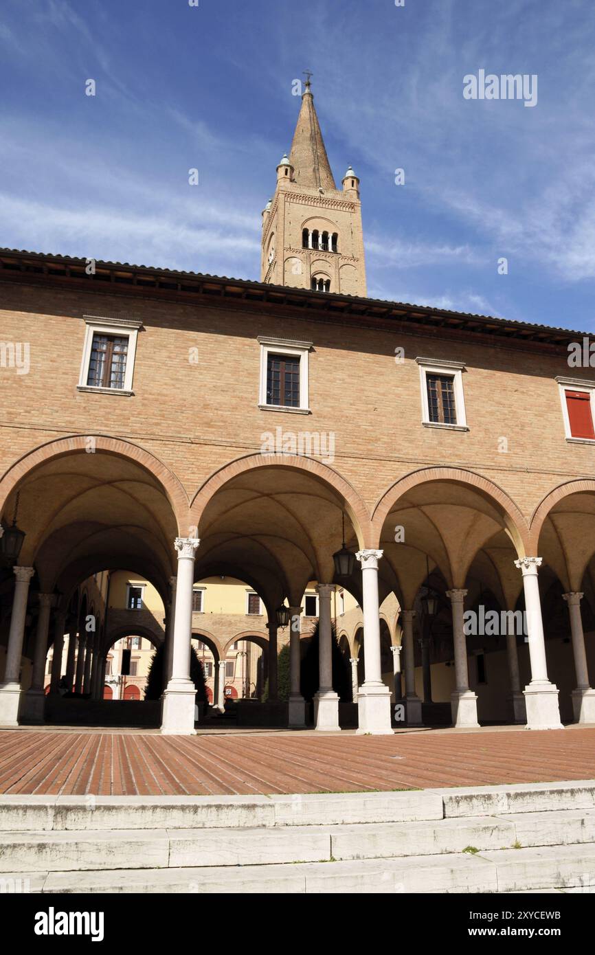Basilica Abbey of San Mercuriale and cloister in Forli, Emilia-Romagna ...