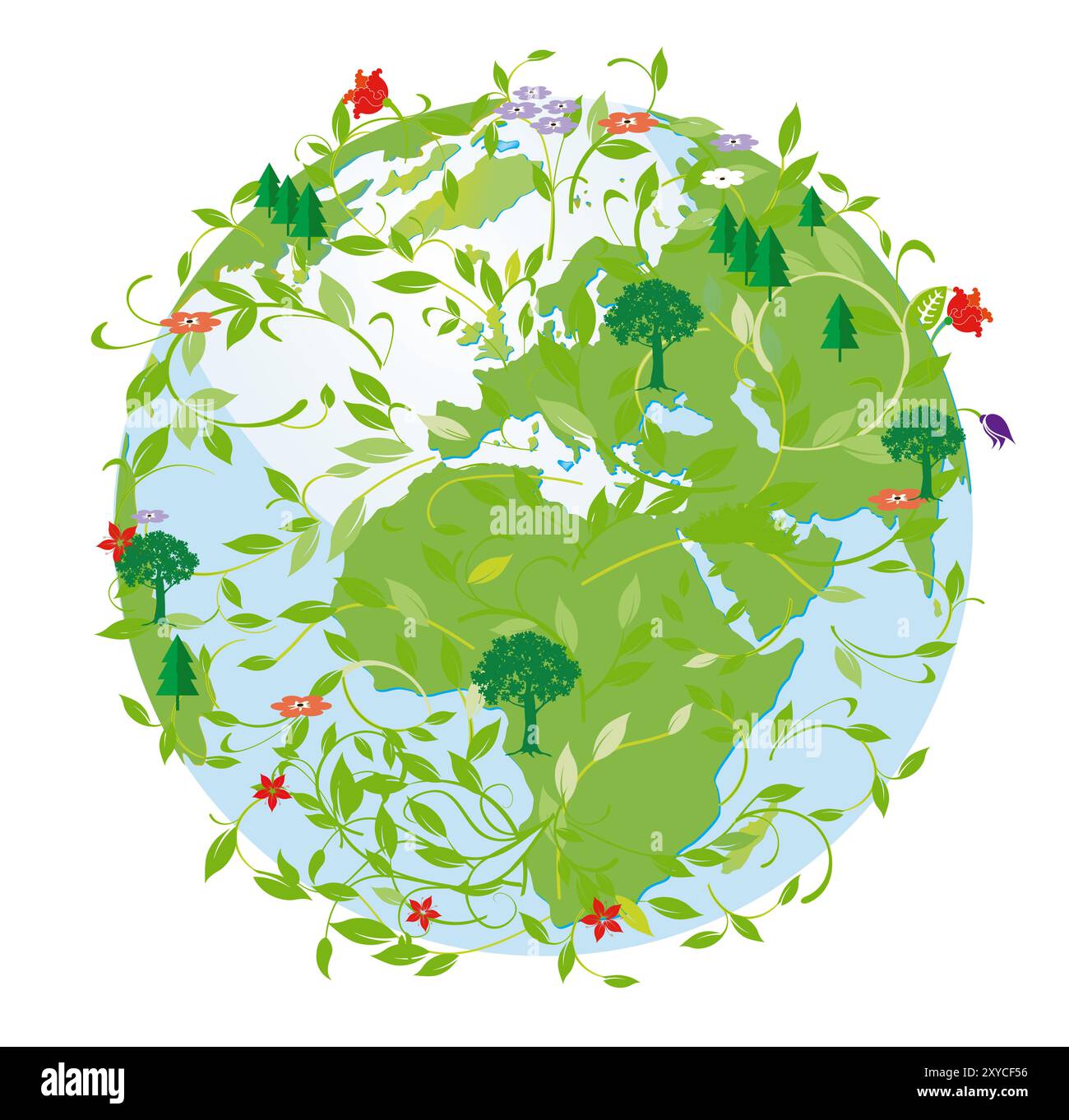 Nature Conservation Worldwide, climate protection, Illustration Stock ...