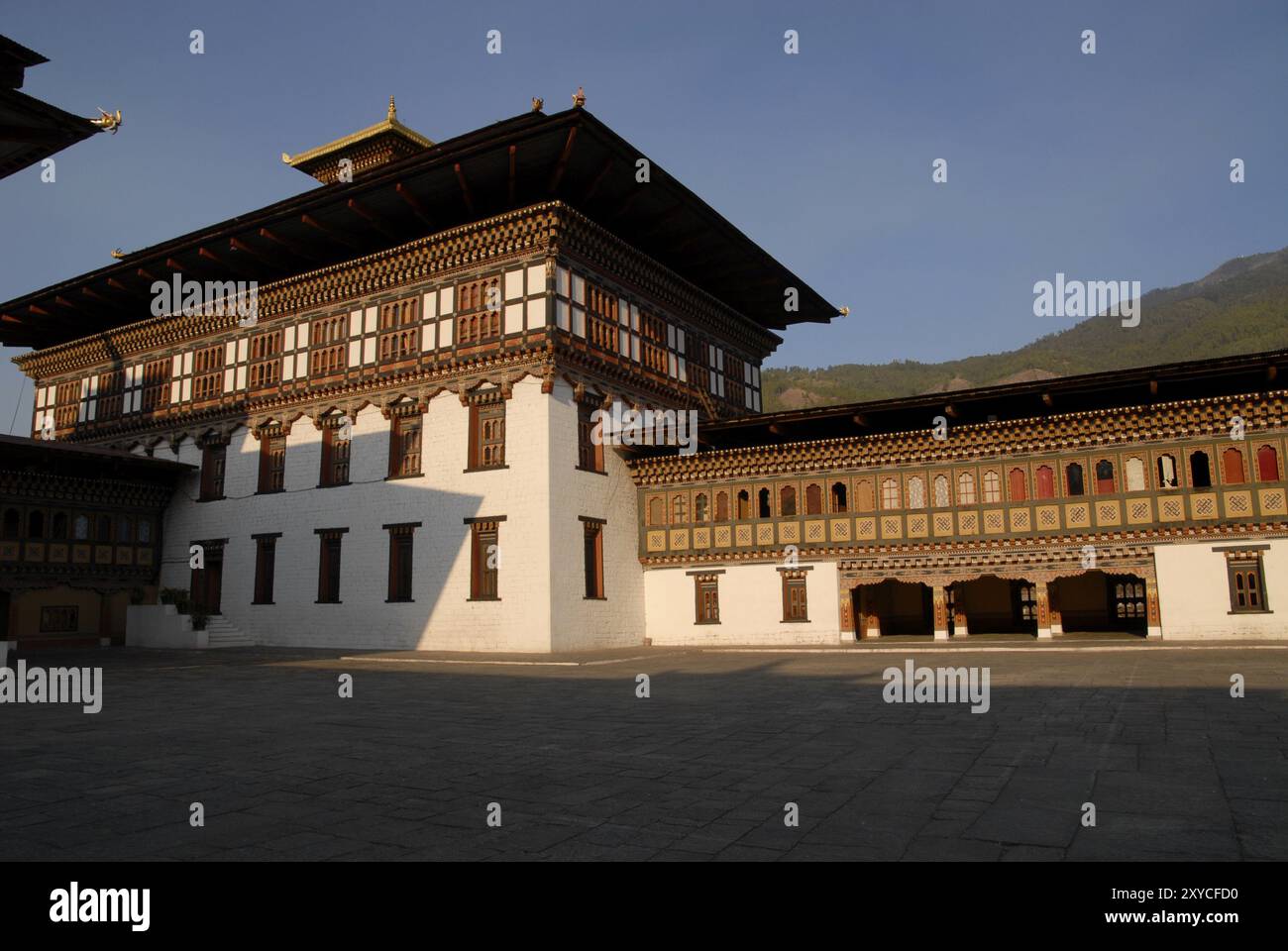 Buildings and courtyard of Thimphu Dzong, Thimphu, Bhutan, Asia Stock ...