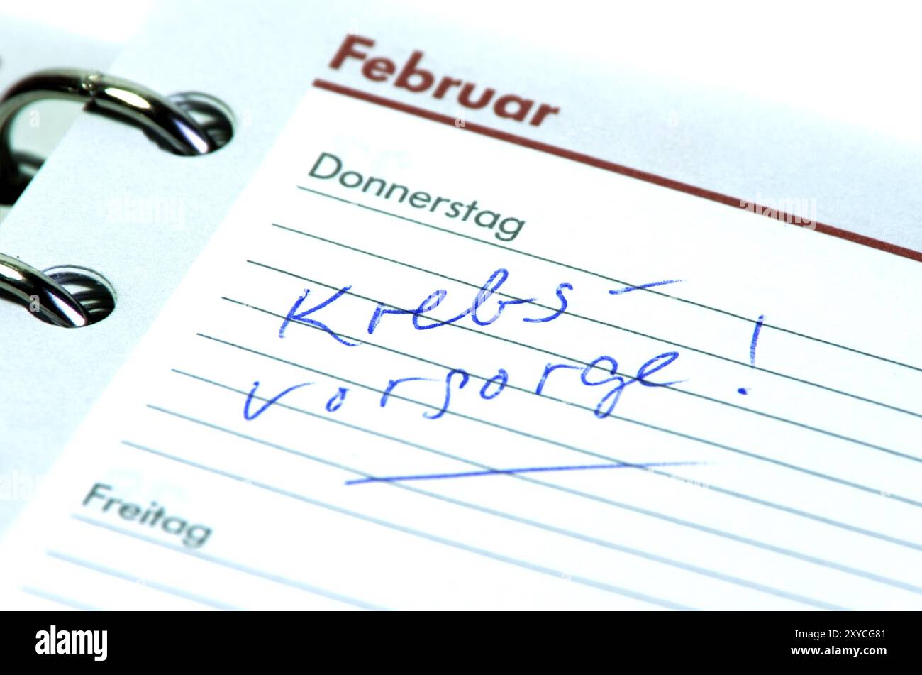 Appointment calendar entry cancer hi-res stock photography and images ...