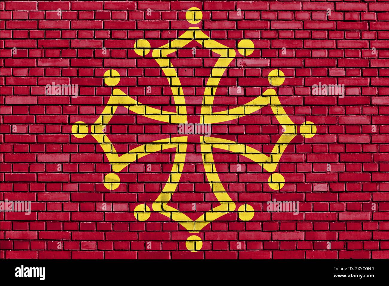 Flag of Midi-Pyrenees painted on brick wall Stock Photo - Alamy