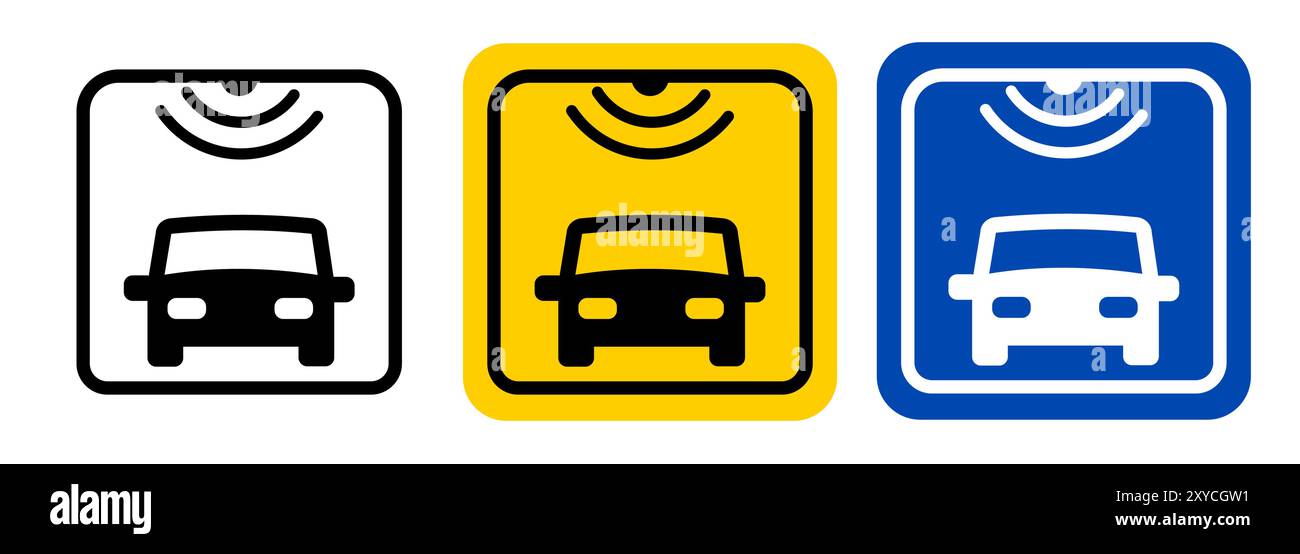 Wireless car gate automated tollgate radio transponder barricade symbol ...