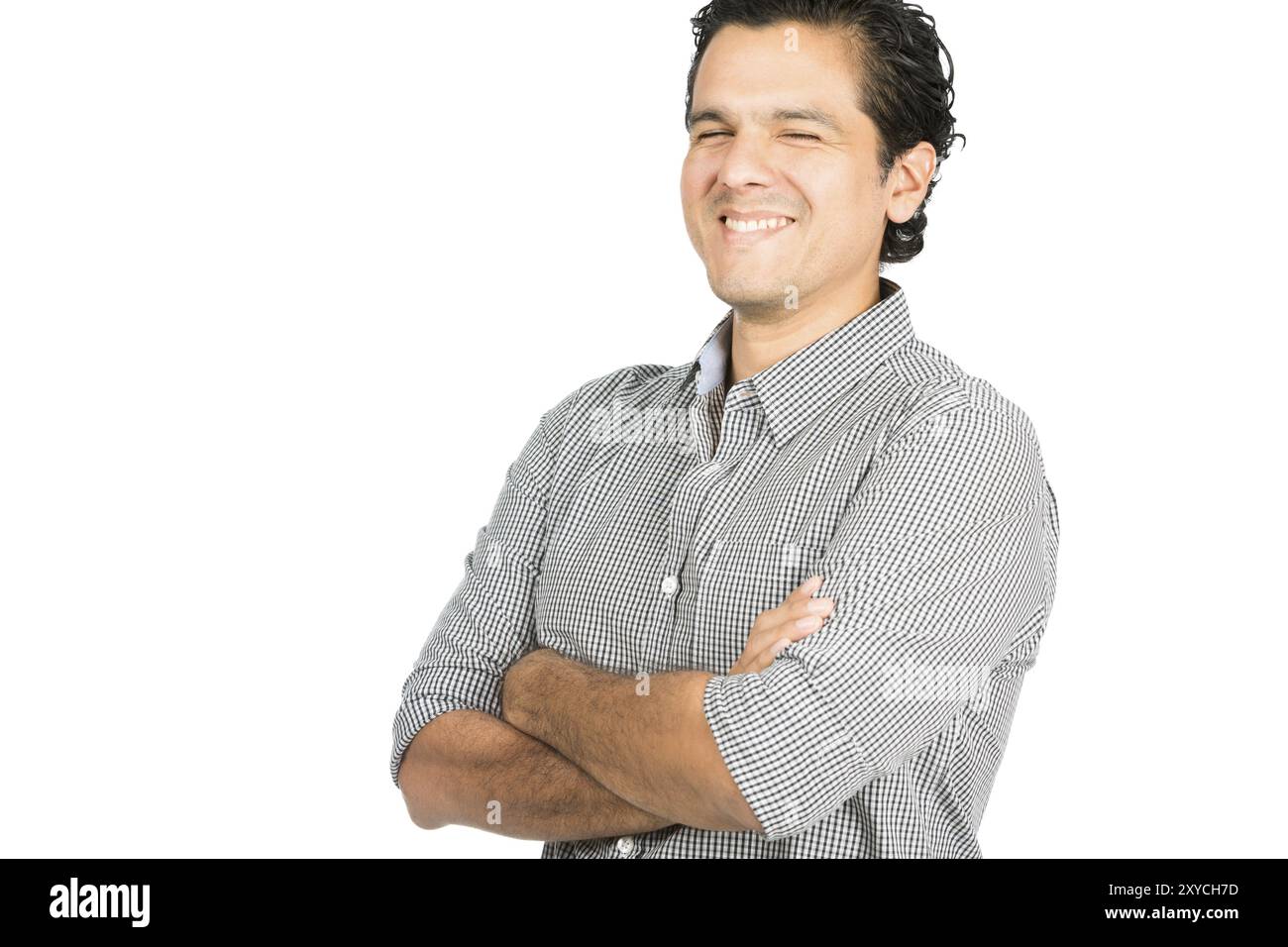 Laughing handsome latino man arms hi-res stock photography and images ...