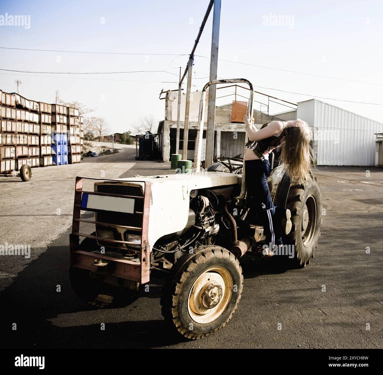 Old woman tractor on farm hi-res stock photography and images - Alamy