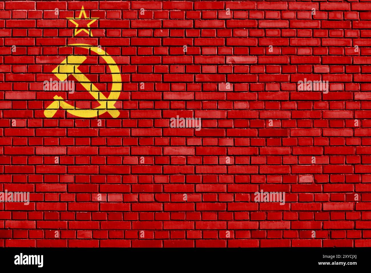 Flag of Soviet Union 1936?1955 painted on brick wall Stock Photo - Alamy