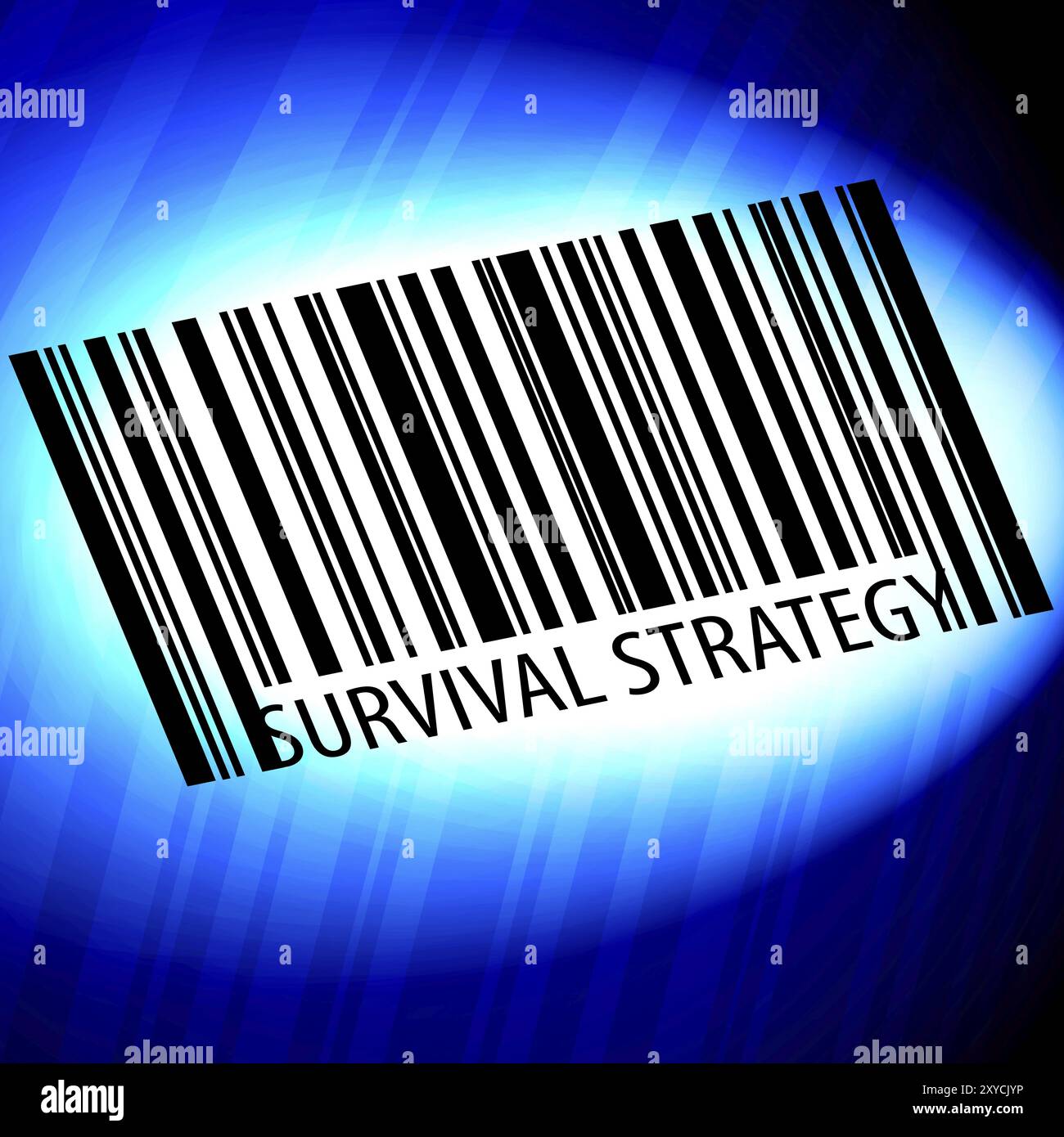 Survival strategy, barcode with blue Background Stock Photo - Alamy