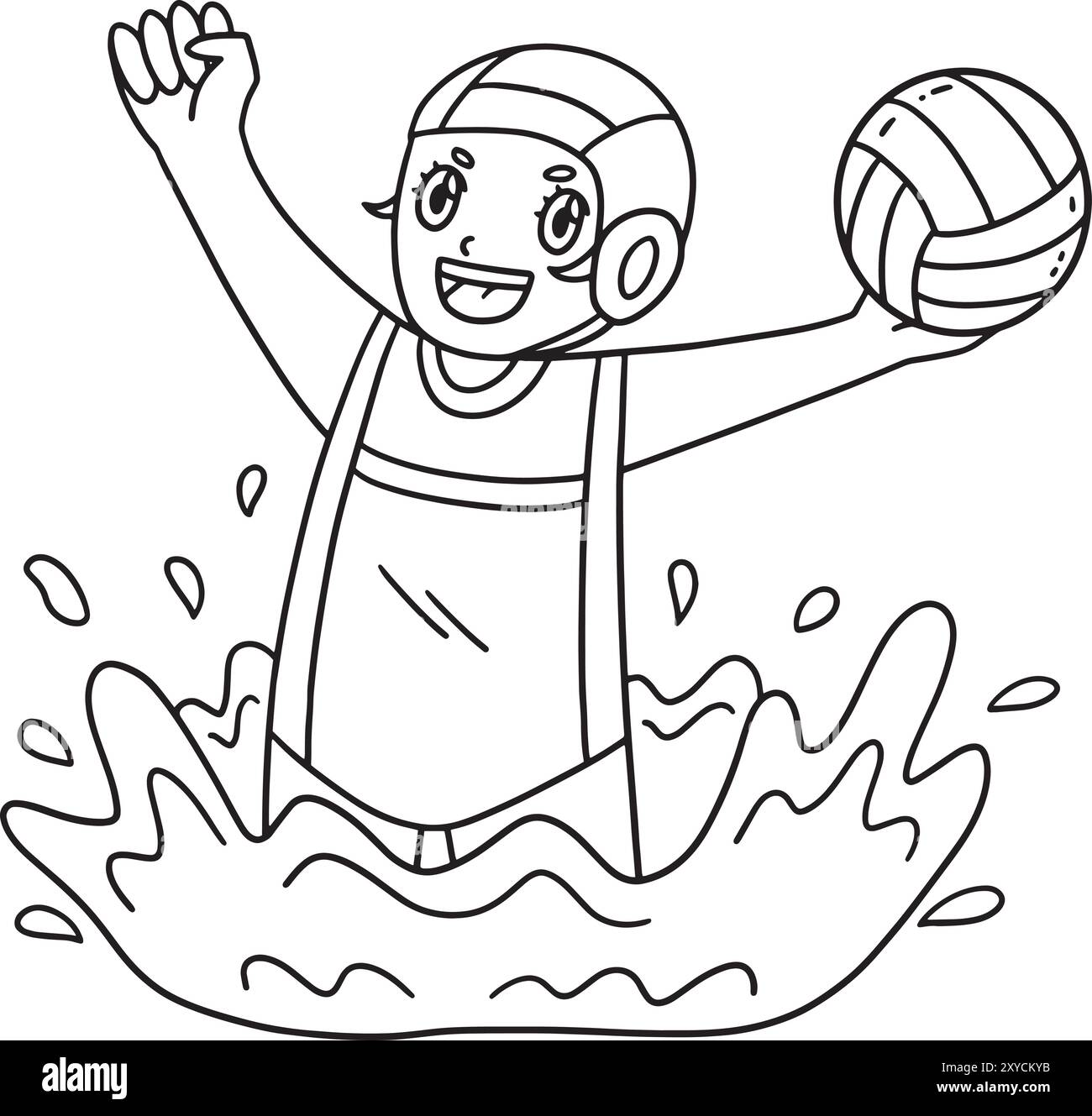 Water Polo Female Player Raising Arms Isolated Stock Vector Image & Art ...