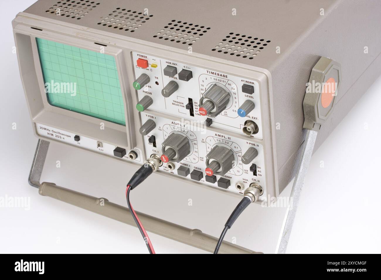 Analogue oscilloscope on grey background Stock Photo - Alamy