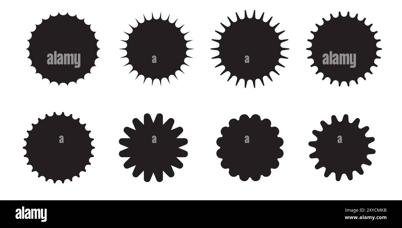 Set of blank star icons various shape isolated on white background ...